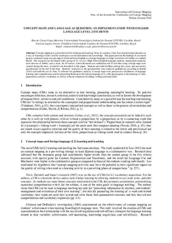 (PDF) Concept Maps and Language Acquisition: An Implementation with ...