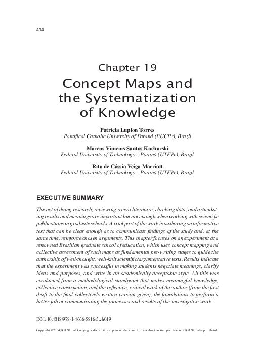 (PDF) Concept Maps and the Systematization of Knowledge