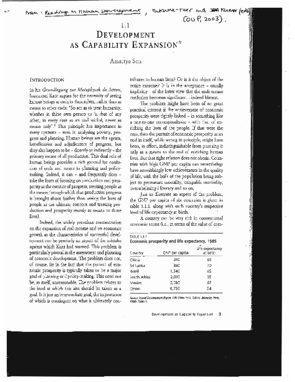 (PDF) Development as Capability Expansion