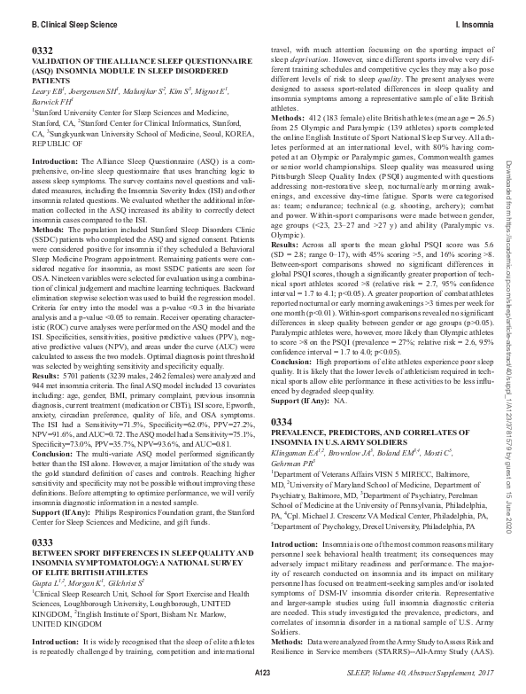 (PDF) 0332 Validation of the Alliance Sleep Questionnaire (Asq ...