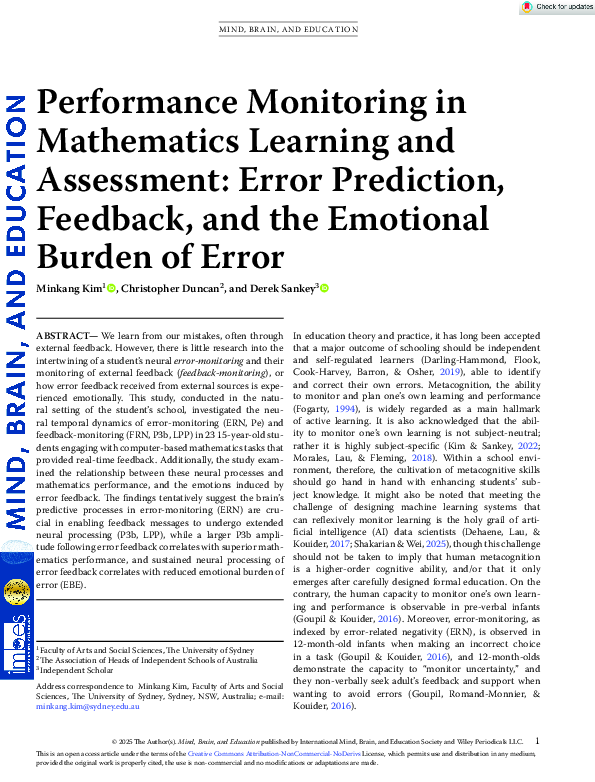 (PDF) Performance Monitoring in Mathematics Learning and Assessment ...