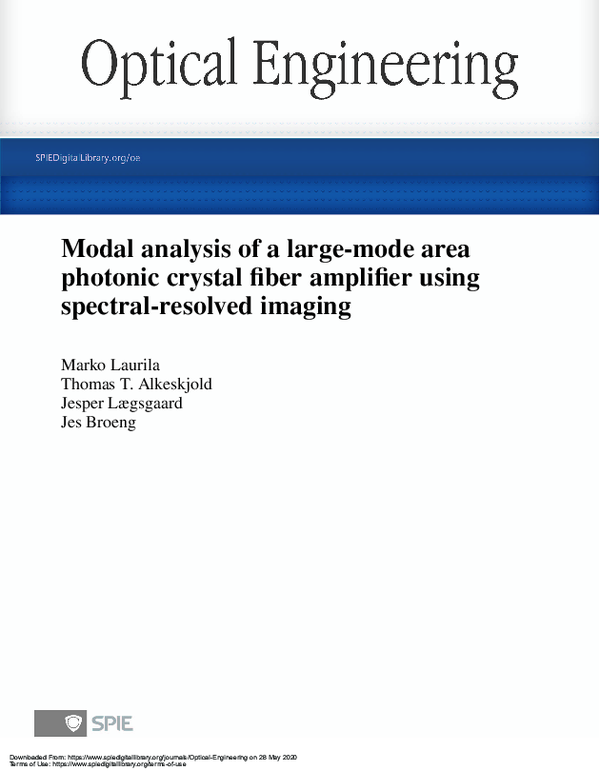 (PDF) Modal analysis of a large-mode area photonic crystal fiber ...