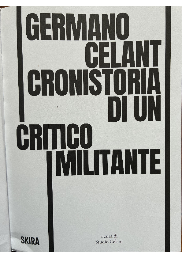 (PDF) Una critica alla "critica acritica" di Germano Celant.