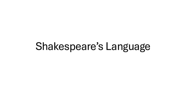 (PDF) Shakespeare's Language
