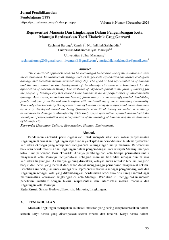 (PDF) Representasi Manusia Dan Lingkungan Dalam Pengembangan Kota ...