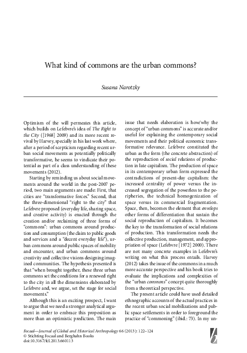 (PDF) What kind of commons are the urban commons?