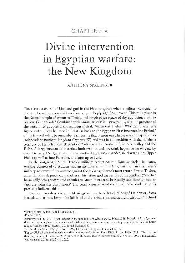 (PDF) Divine Intervention in Egptian Warfare: The New Kingdom
