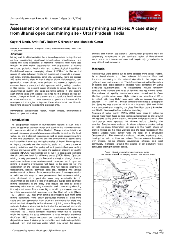 (PDF) Assessment of Environmental Impacts by Mining Activities: A Case ...