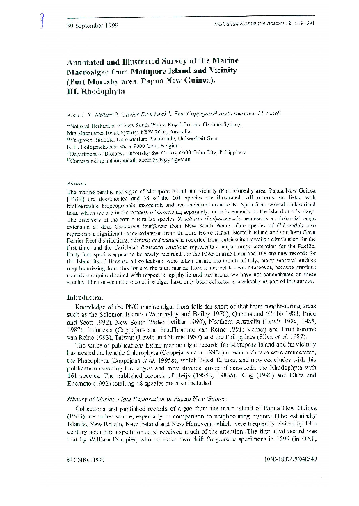 (PDF) Annotated and illustrated survey of the marine macroalgae from ...