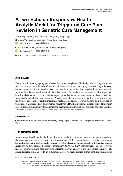 (PDF) A Two-Echelon Responsive Health Analytic Model for Triggering ...