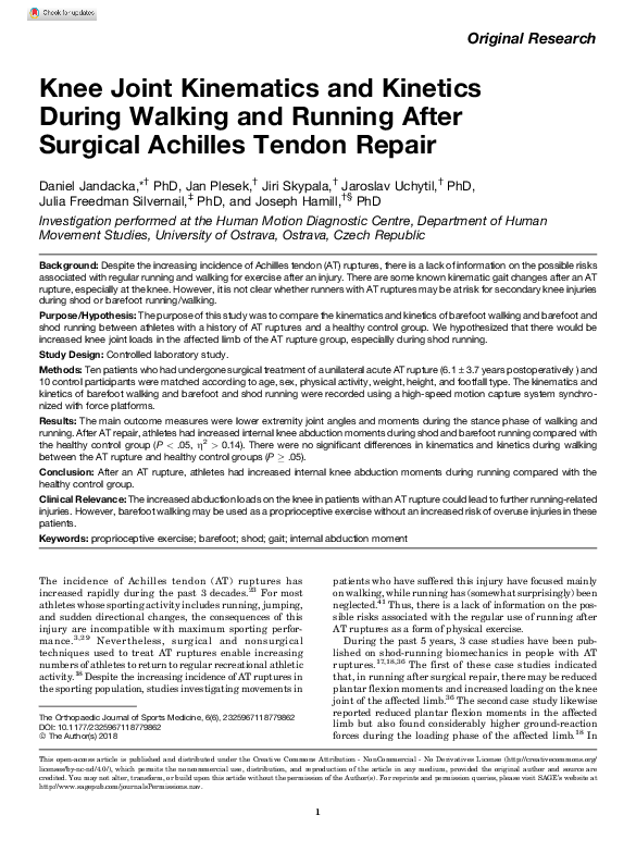 (PDF) Knee Joint Kinematics and Kinetics During Walking and Running ...