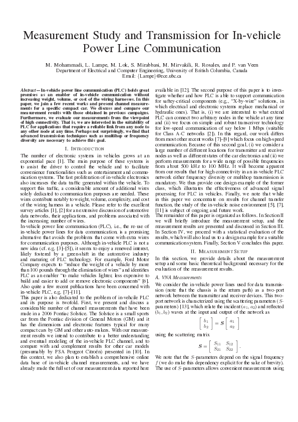 (PDF) Measurement study and transmission for in-vehicle power line ...