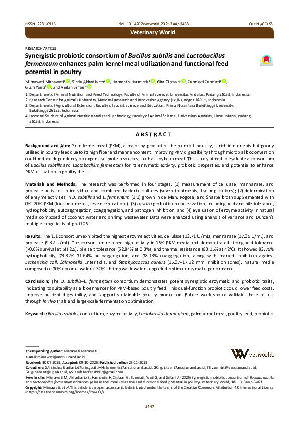 (PDF) Synergistic probiotic consortium of Bacillus subtilis and ...