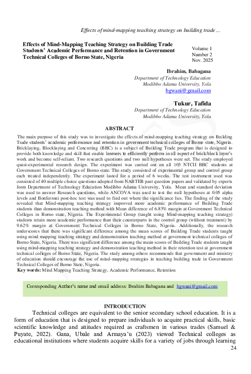 (PDF) Effects of mind-mapping teaching strategy on building trade ...