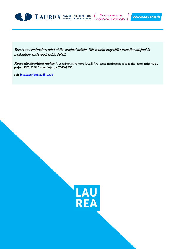 (PDF) Arts-Based Methods as Pedagogical Tools in the Heise Project