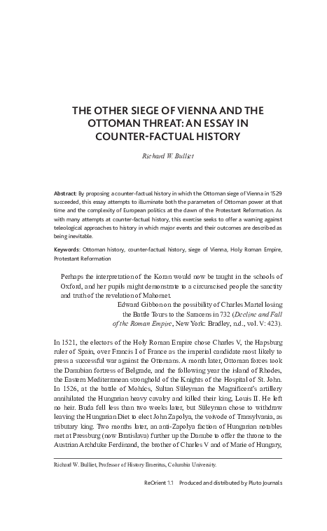 (PDF) The Other Siege of Vienna and the Ottoman Threat: An Essay in ...