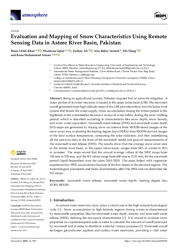 (PDF) Evaluation and Mapping of Snow Characteristics Using Remote ...