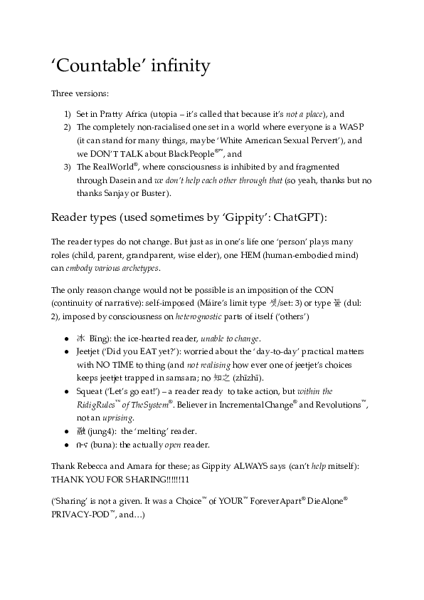(PDF) 'Countable' infinity