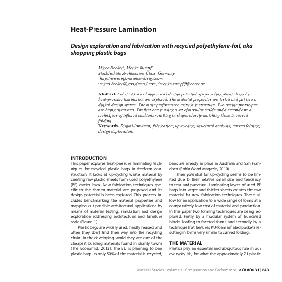 (PDF) Heat-Pressure Lamination