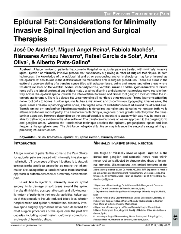 (PDF) Epidural Fat: Considerations for minimally invasive spinal ...