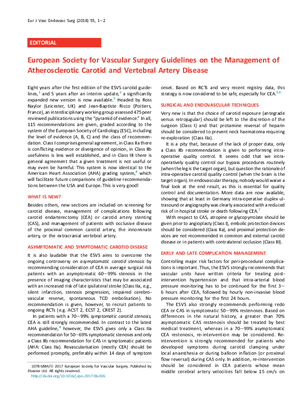 (PDF) European Society for Vascular Surgery Guidelines on the ...