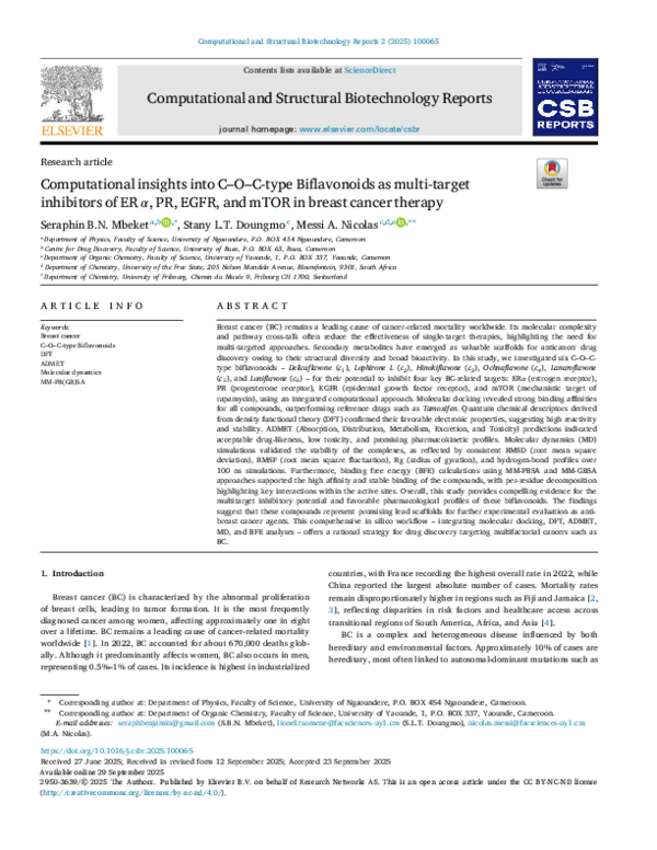 (PDF) Computational and Structural Biotechnology Reports