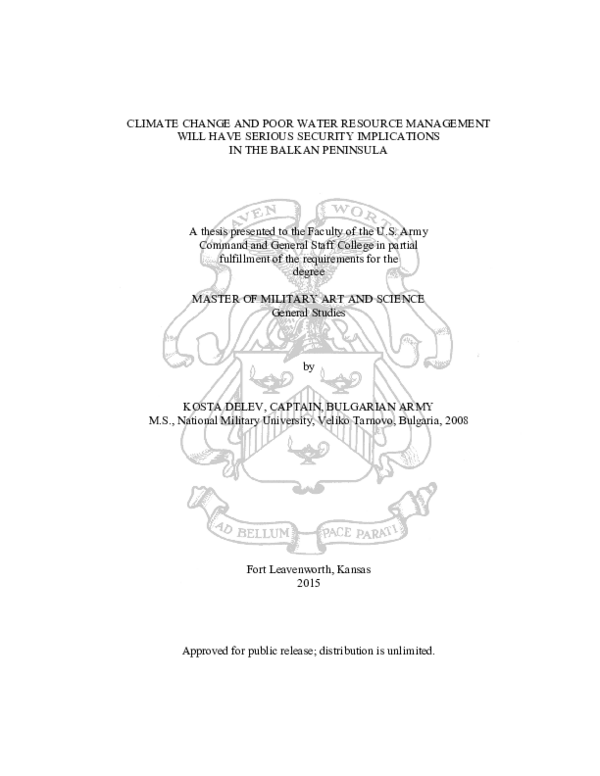 (PDF) Climate Change and Poor Water Resource Management Will Have ...
