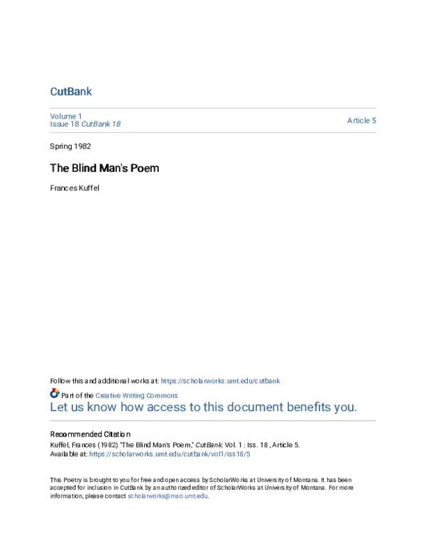 (PDF) The Blind Man's Poem