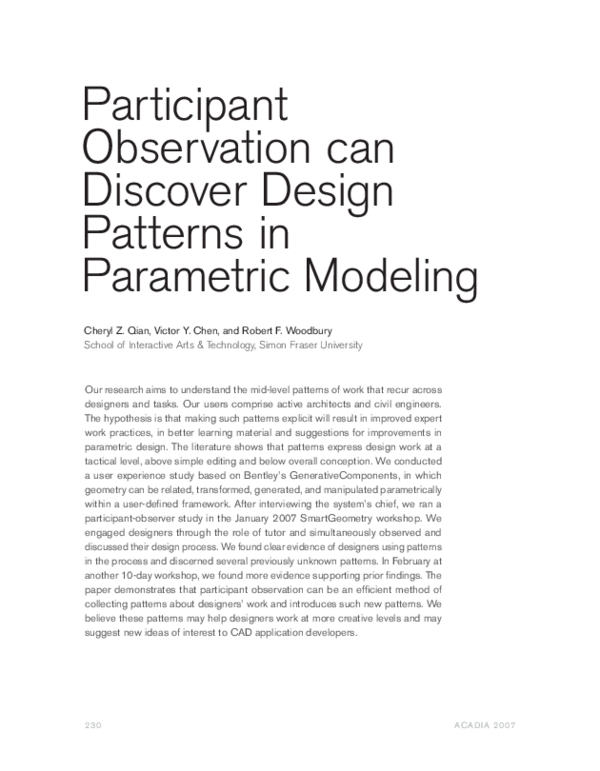 (PDF) Participant Observation Can Discover Design Patterns in ...