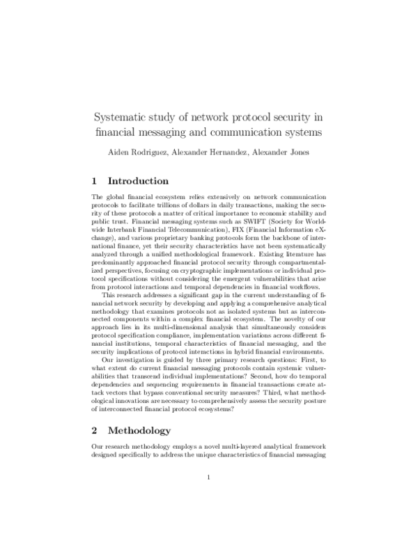 (PDF) Systematic study of network protocol security in financial ...