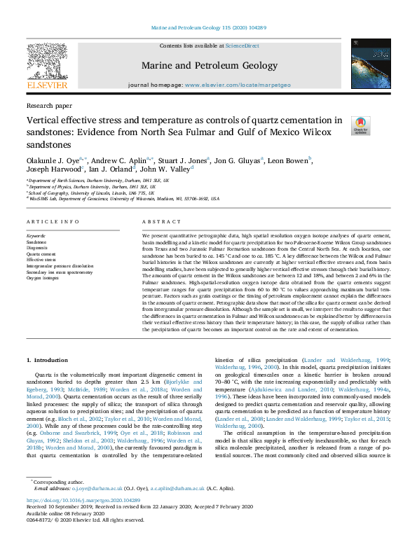 (PDF) Vertical effective stress and temperature as controls of quartz ...
