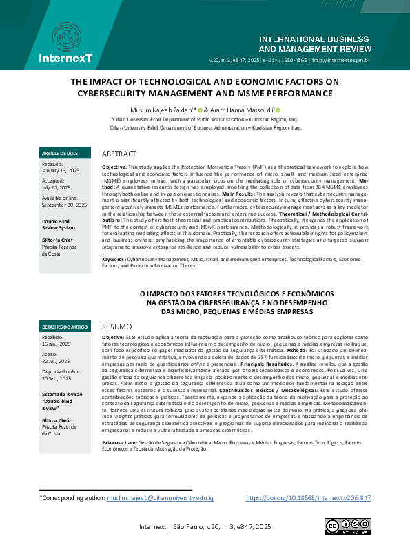 (PDF) THE IMPACT OF TECHNOLOGICAL AND ECONOMIC FACTORS ON CYBERSECURITY ...