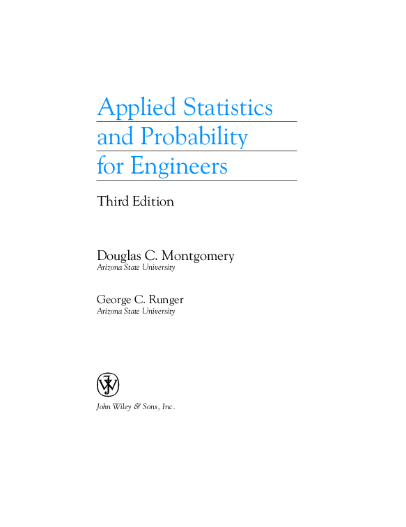(PDF) Applied statistics and probability for engineers Montgomery