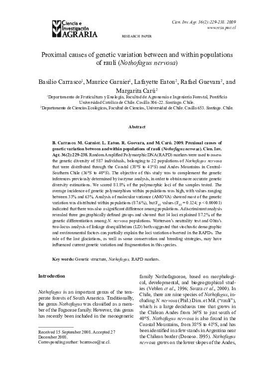 (PDF) Proximal causes of genetic variation between and within ...