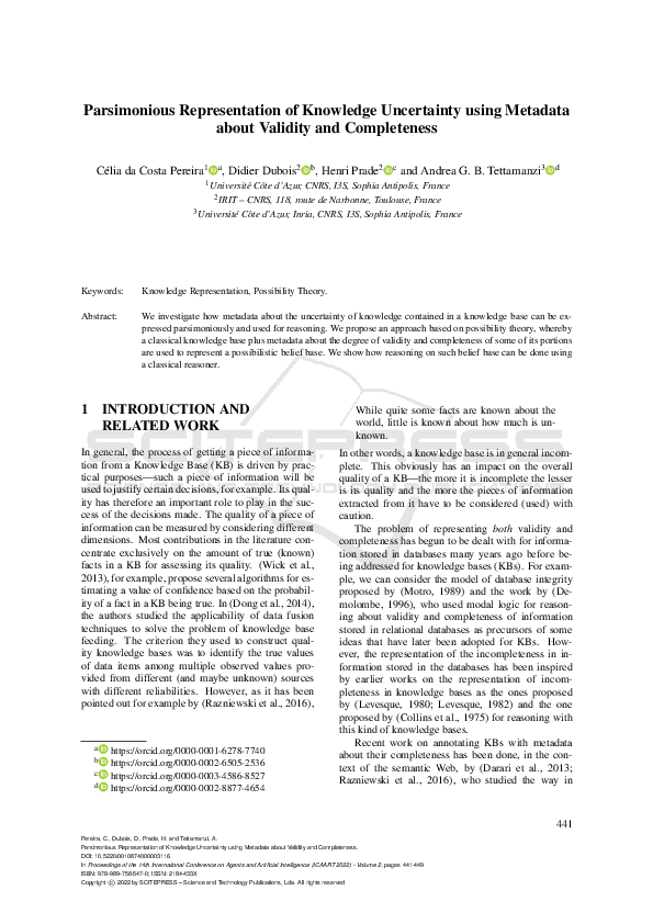(PDF) Parsimonious Representation of Knowledge Uncertainty using ...