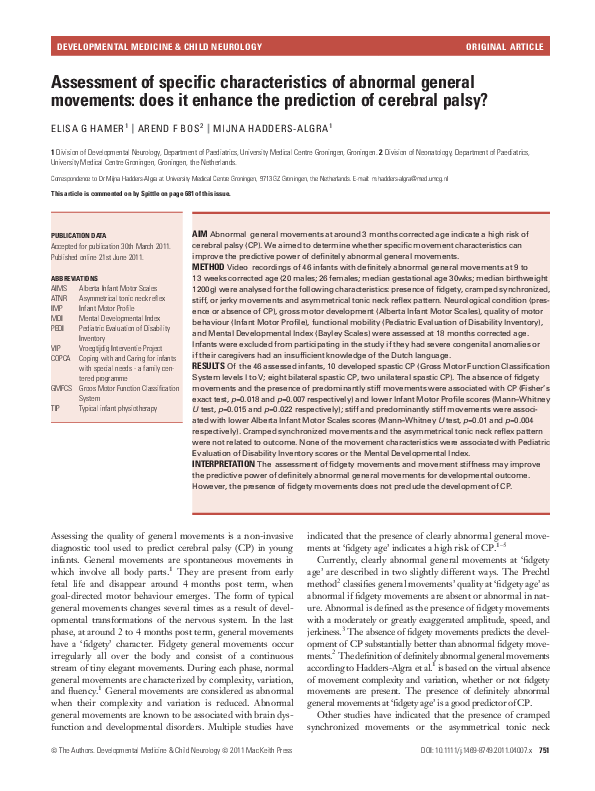 (PDF) Assessment of specific characteristics of abnormal general ...