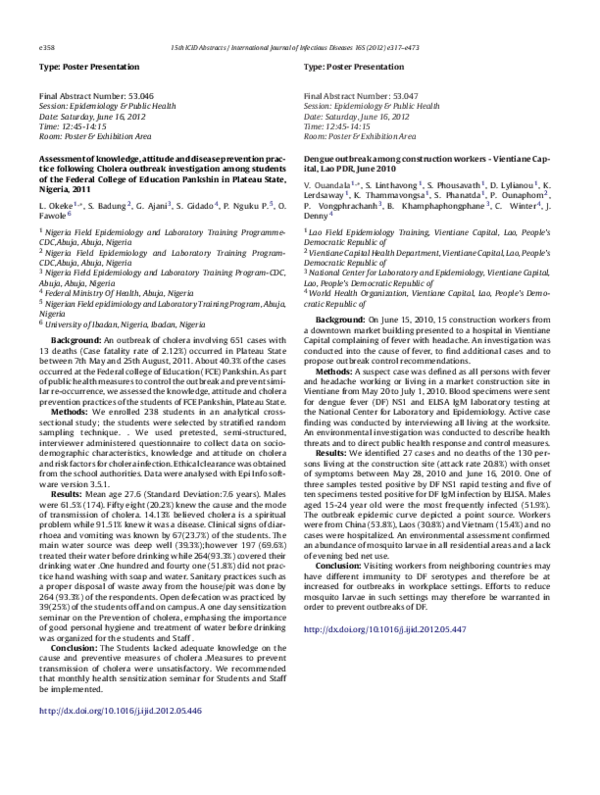 (PDF) Assessment of knowledge, attitude and disease prevention practice ...