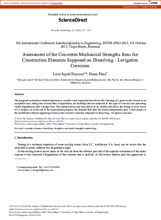 (PDF) Assessment of the Concretes Mechanical Strengths from the ...