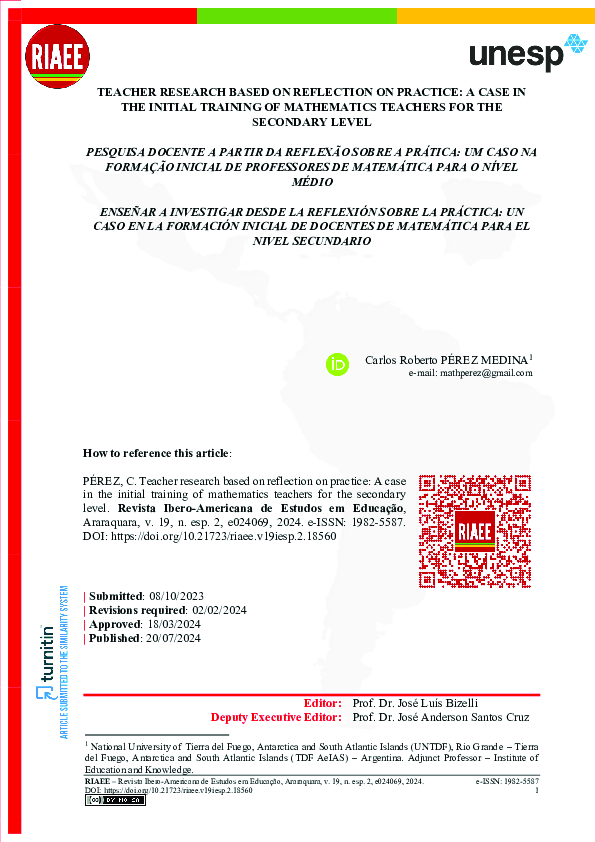 (PDF) TEACHER RESEARCH BASED ON REFLECTION ON PRACTICE: A CASE IN THE ...