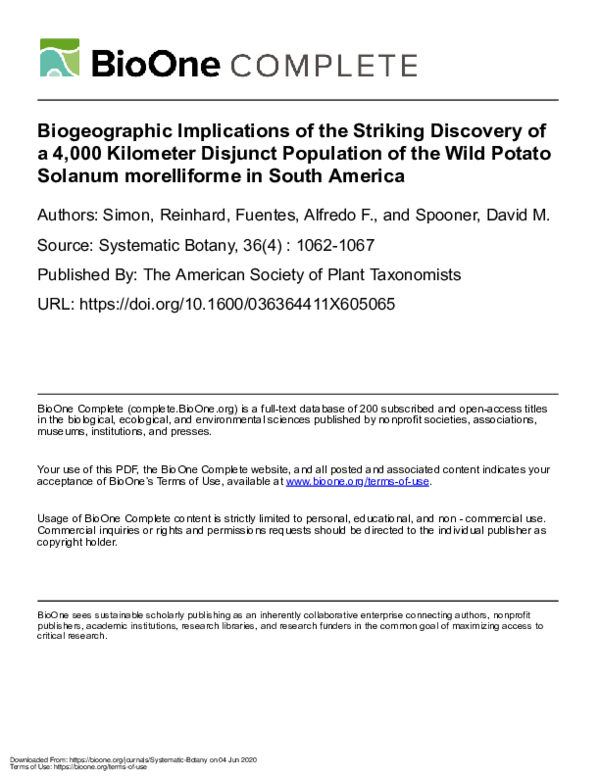 (PDF) Biogeographic Implications of the Striking Discovery of a 4,000 ...