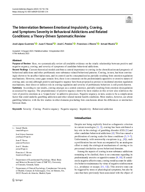 (PDF) The Interrelation Between Emotional Impulsivity, Craving, and ...