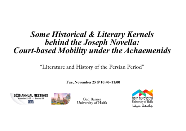 (PDF) Some Historical & Literary Kernels behind the Joseph Novella ...