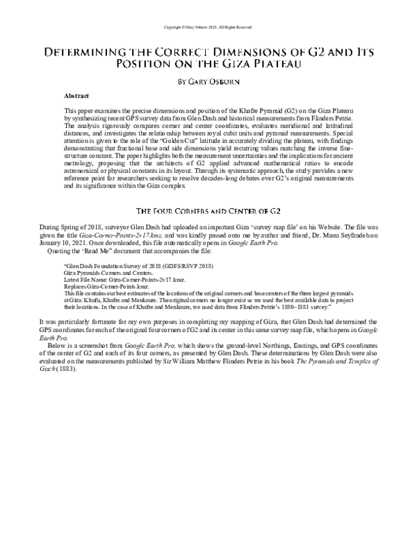 (PDF) Determining the Correct Dimensions of G2 and Its Position on the ...