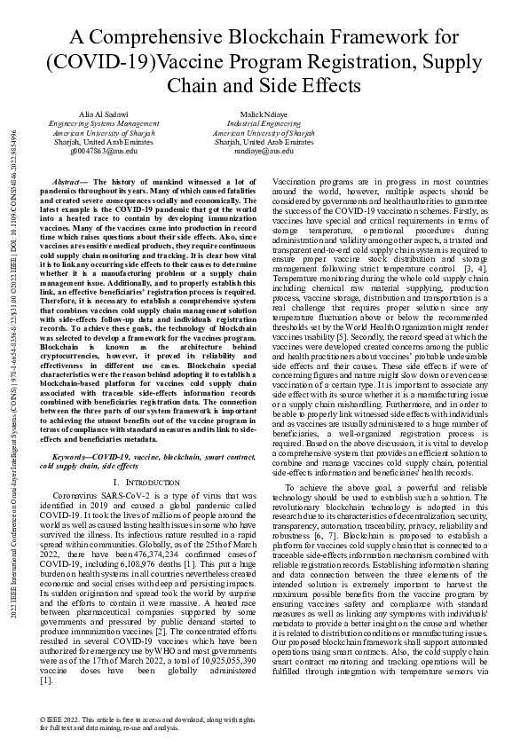 (PDF) A Comprehensive Blockchain Framework for (COVID-19)Vaccine ...