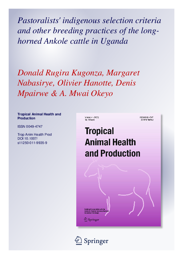 (PDF) Pastoralists' indigenous selection criteria and other breeding ...