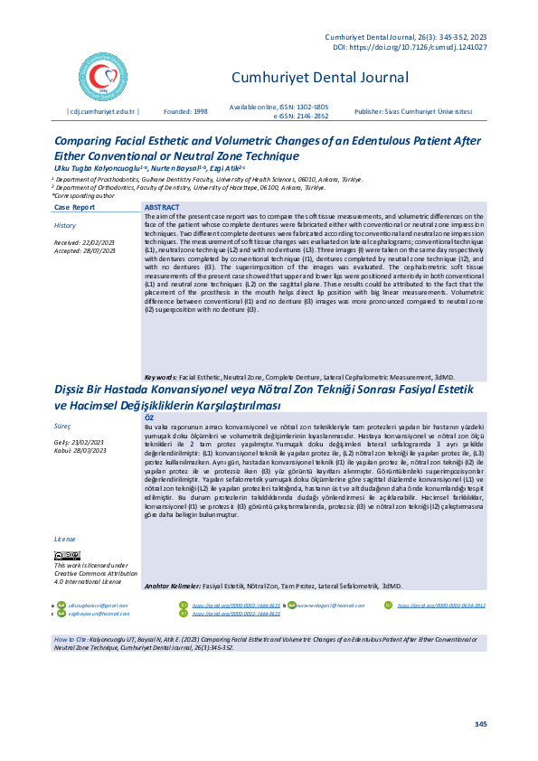(PDF) Comparing Facial Esthetic and Volumetric Changes of an Edentulous ...