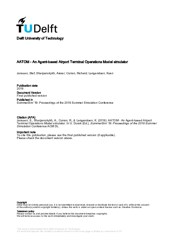 (PDF) AATOM: an agent-based airport terminal operations model simulator