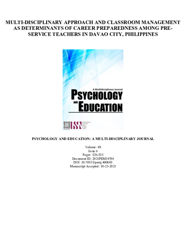 (PDF) Multi-Disciplinary Approach and Classroom Management as ...