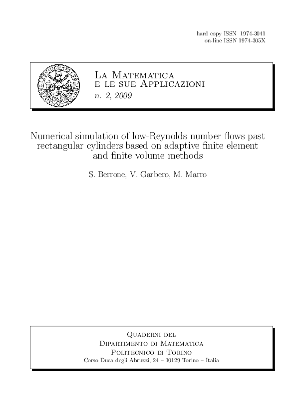 (PDF) Numerical simulation of low-Reynolds number flows past rectangular cylinders based on ...