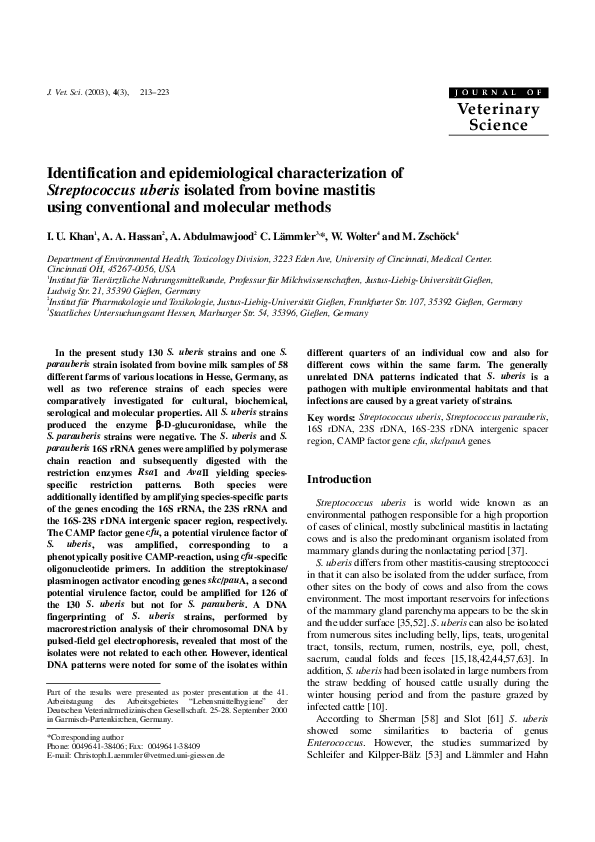 (PDF) Identification and epidemiological characterization of ...